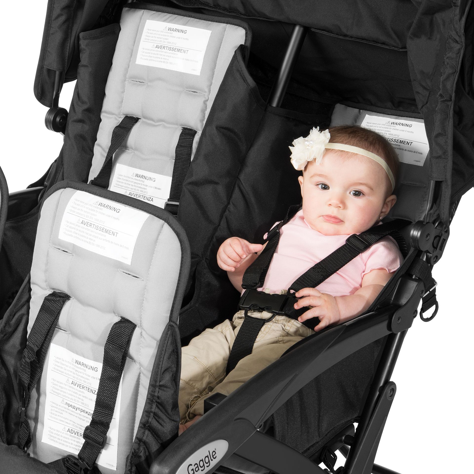 Gaggle Compass 4x4 quad kinderwagen / buggy voor 4 kinderen in zwart ...